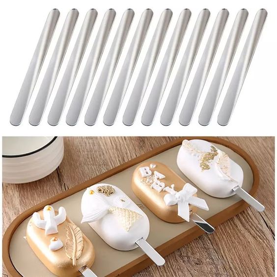 Palitos Sticks Espejo Plata x 25 unidades 7,5cm - PauCakes Argentina
