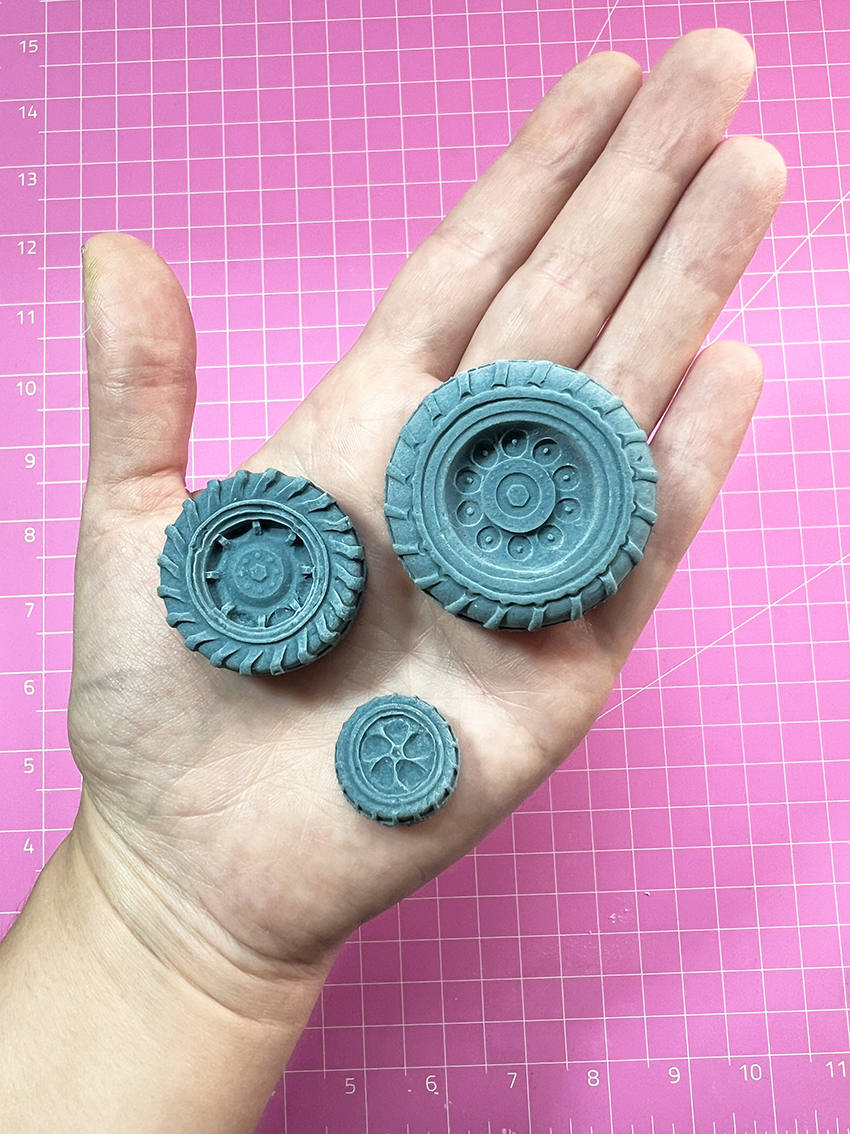 Molde de Silicona Ruedas Set x3 - PauCakes Argentina