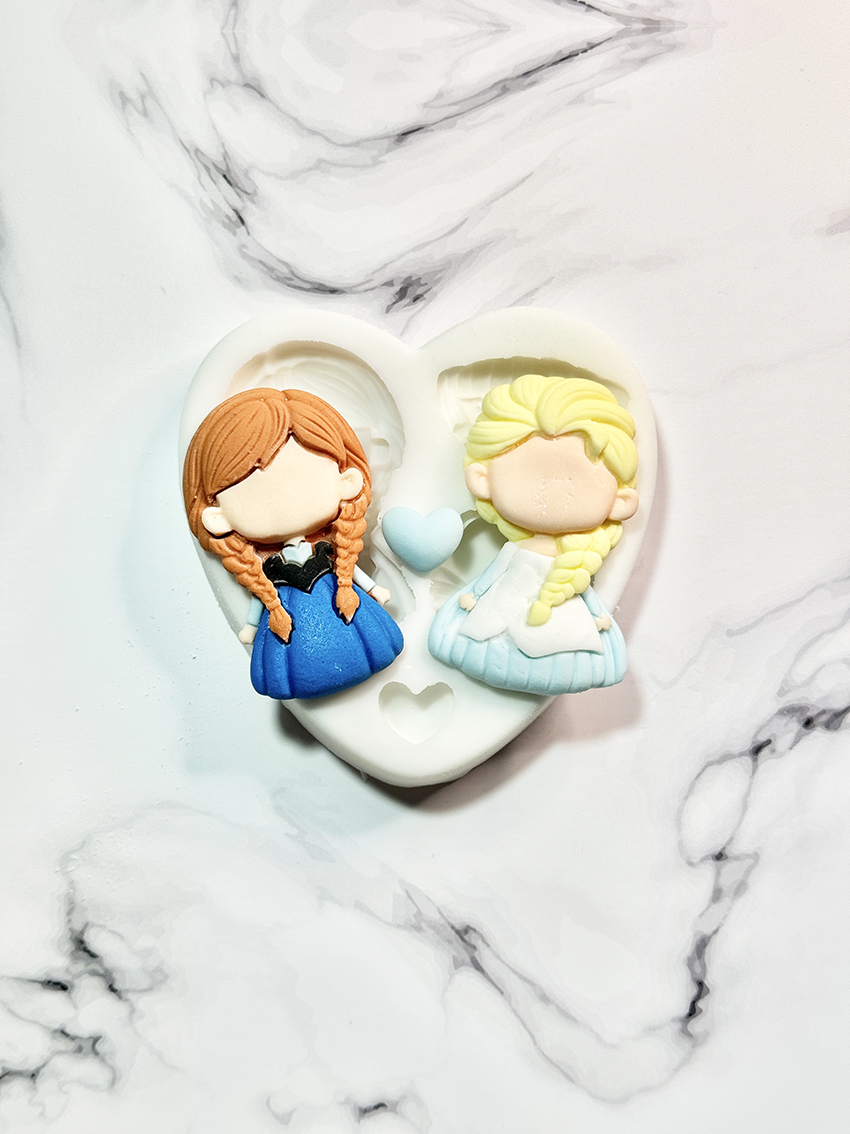 Molde de Silicona Frozen Elsa y Anna - PauCakes Argentina